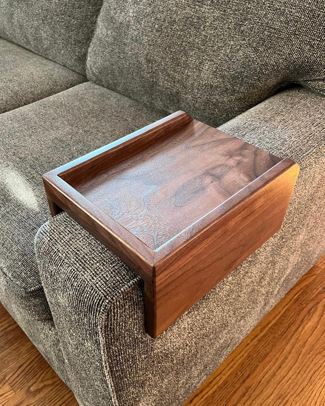 Custom Handmade Walnut Arm Tray Table Sofa Table Armrest Table Armrest ...