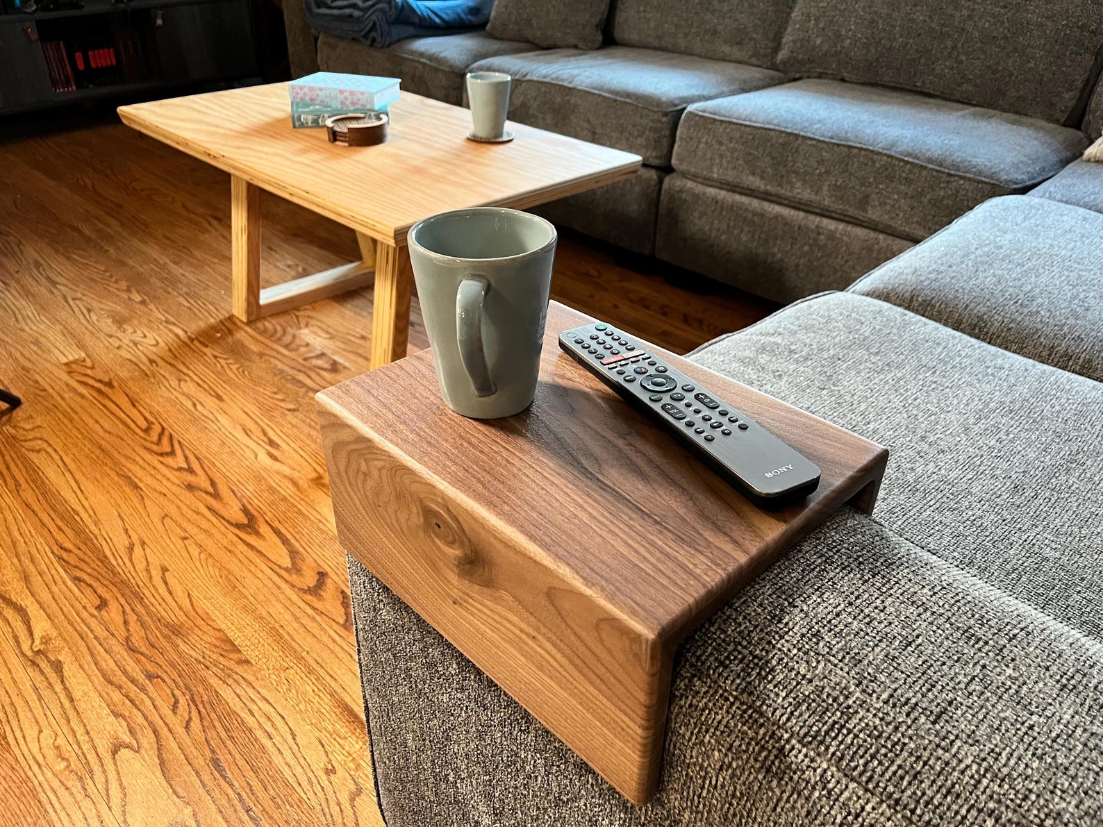 Handmade Hardwood Sofa Arm Tray | Custom Couch Table - Etsy