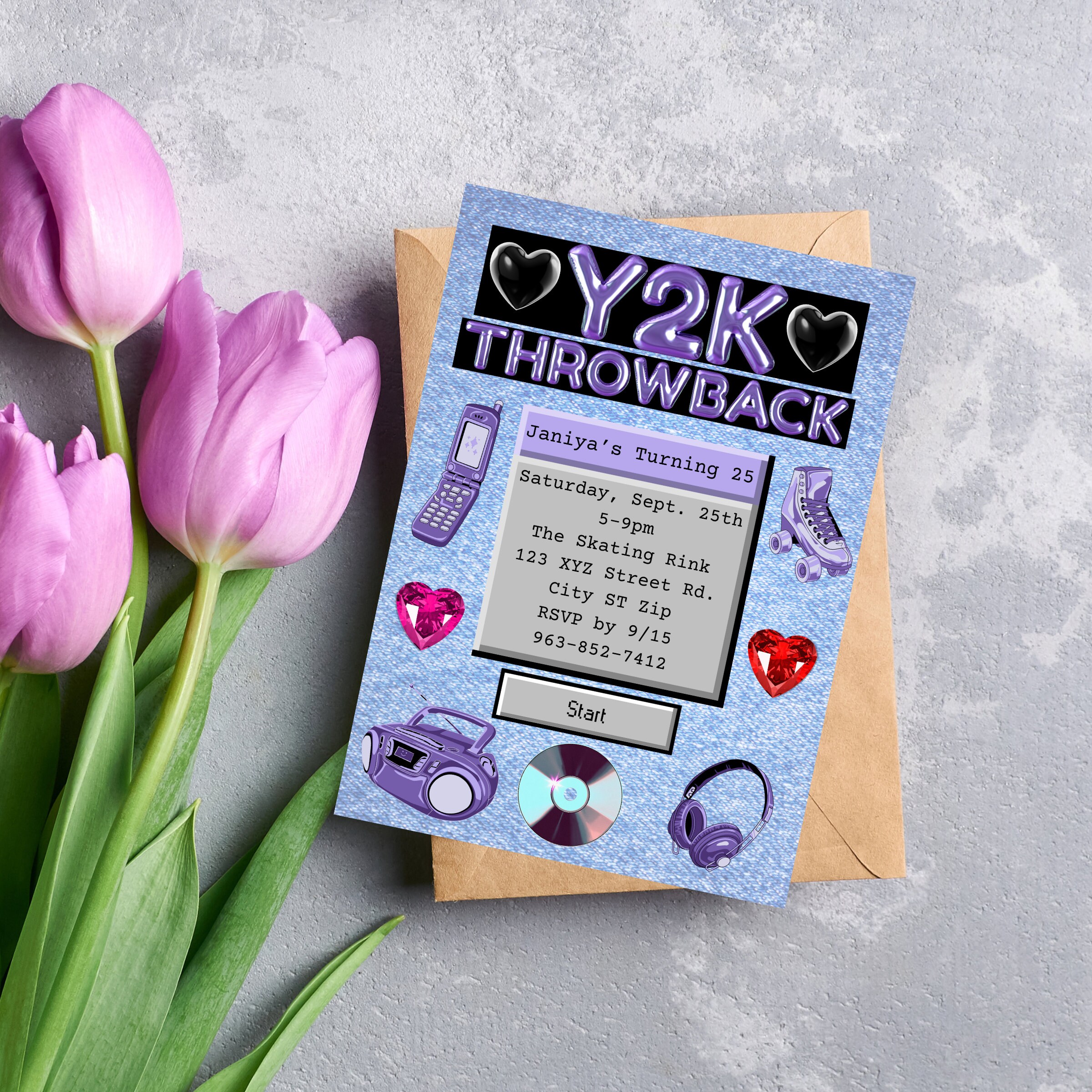 2000s Party Invitation | Y2K Party Digital Invite | 2000 Theme ...