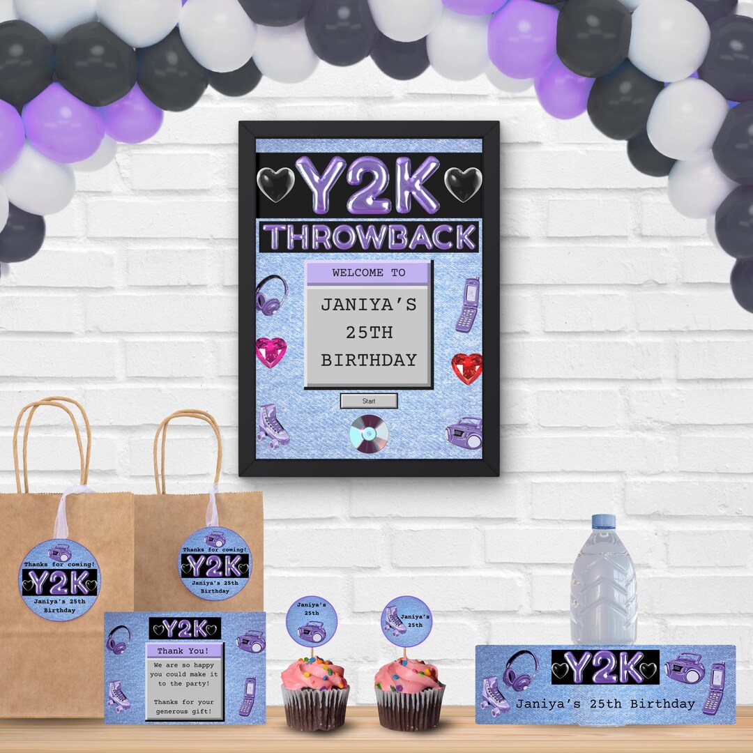 2000s Party Decorations | Y2K Birthday Cupcake Toppers | 2000s Water ...