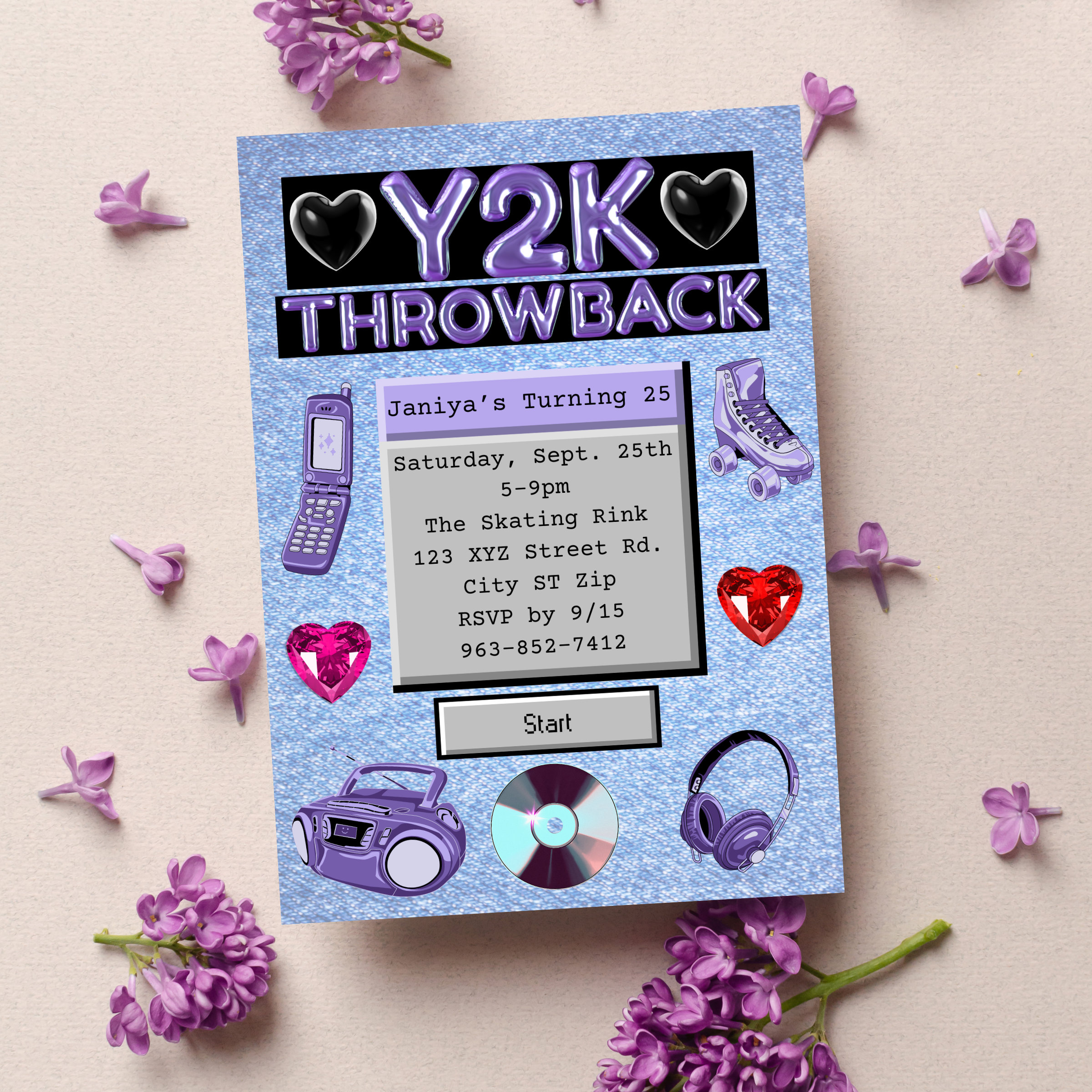 2000s Party Invitation Y2K Party Digital Invite 2000 Theme Invitation ...