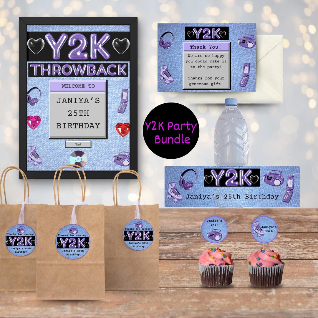 2000s Party Decorations | Y2K Birthday Cupcake Toppers | 2000s Water ...
