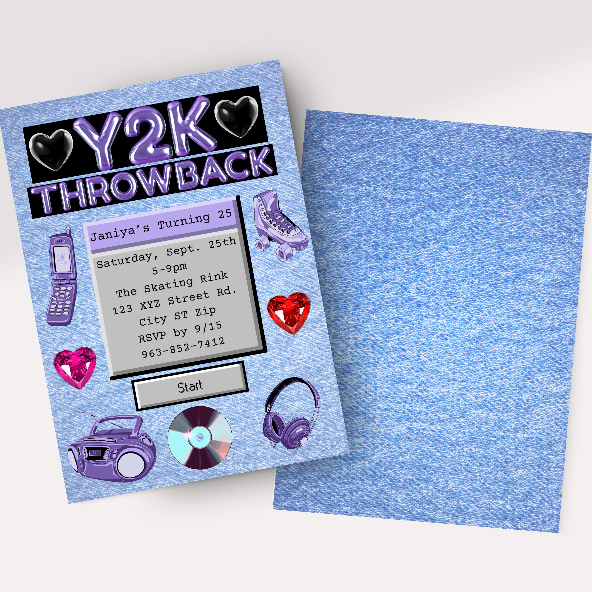 2000s Party Invitation | Y2K Party Digital Invite | 2000 Theme ...