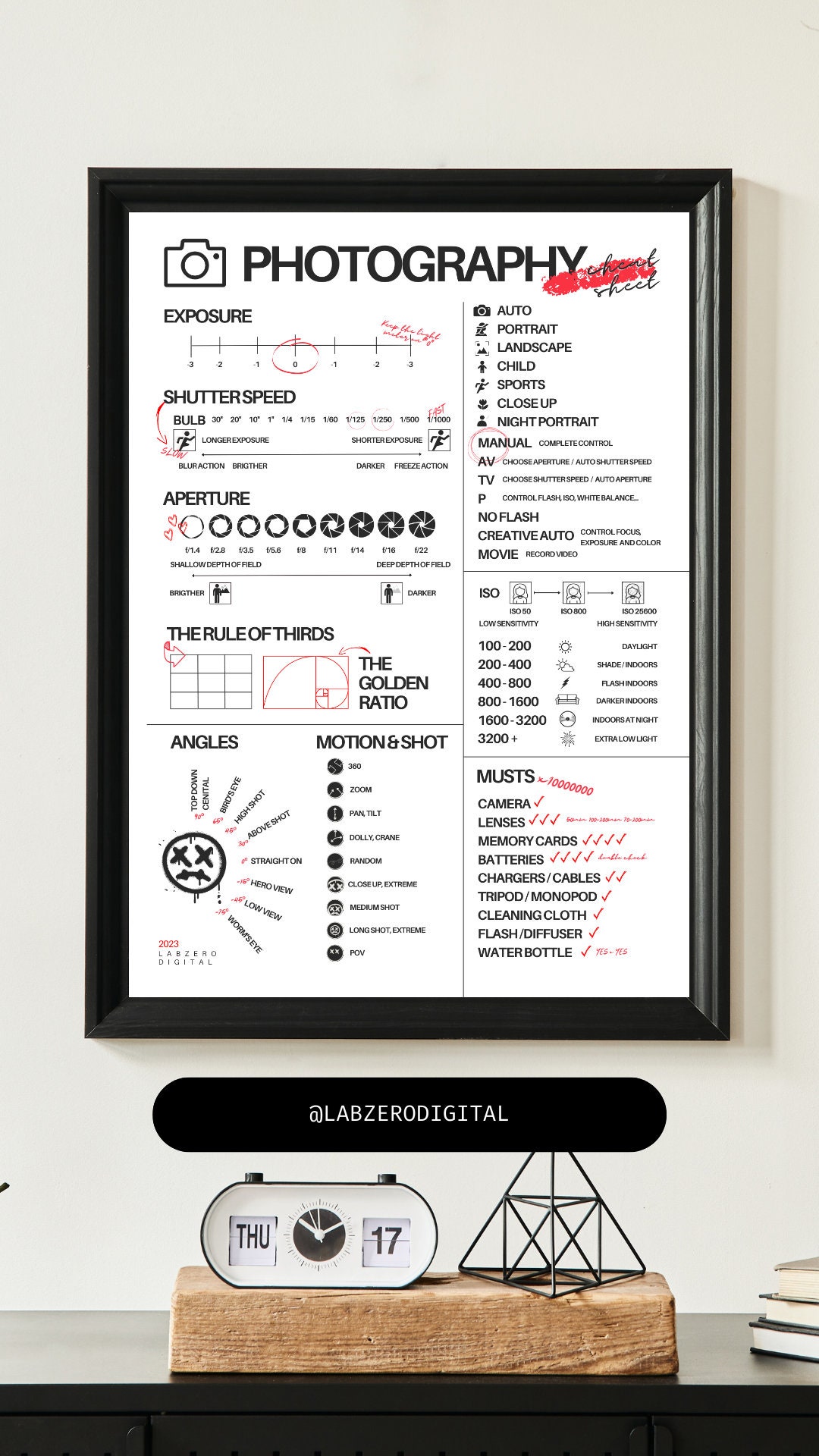 Photography Cheat Sheet Photography Cheat Sheet Printable Poster ...
