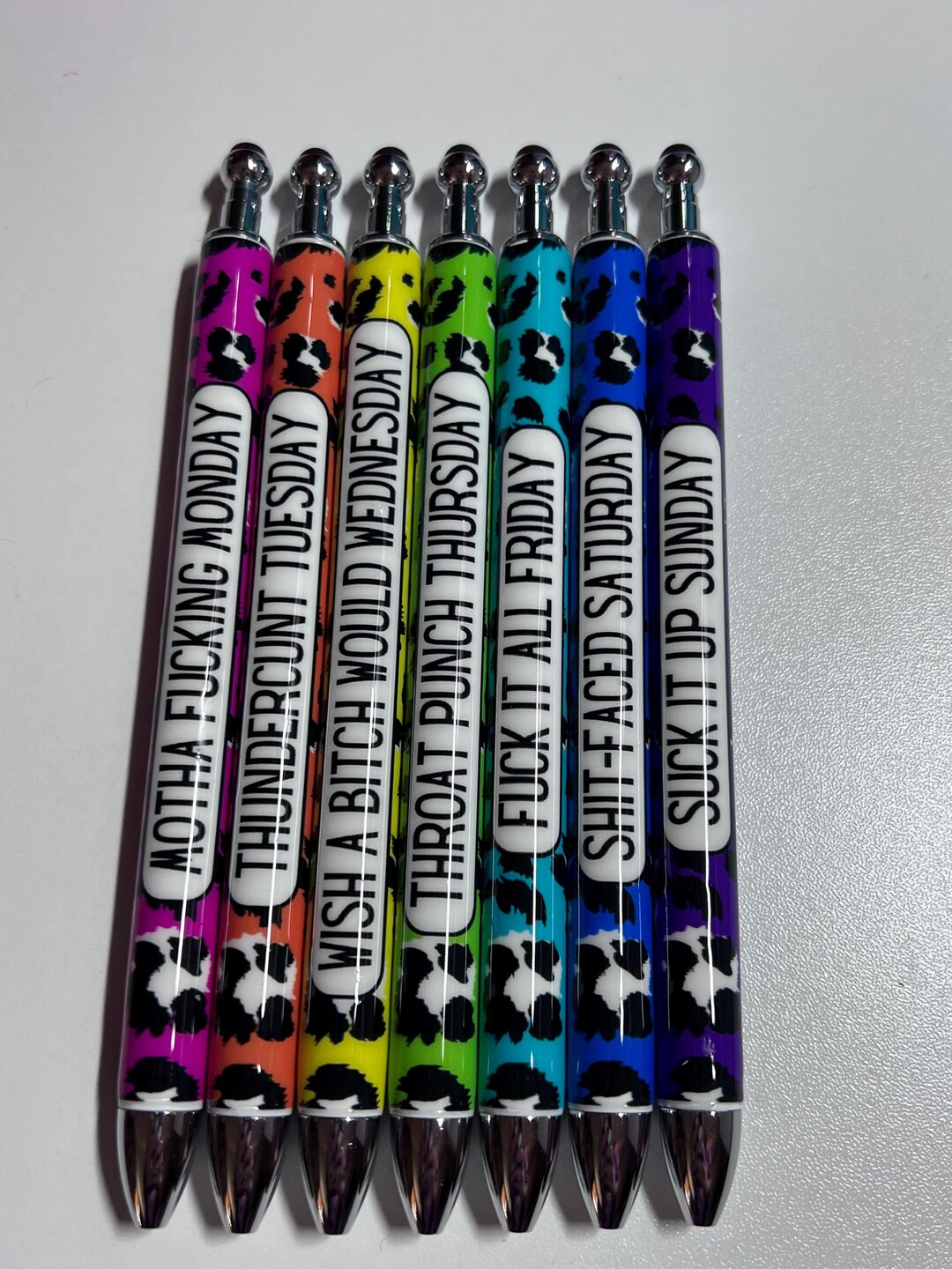 Days of the Week Refillable Gel Pens, Offensive, Bad Words - Etsy