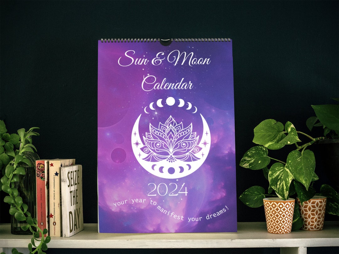Sun & Moon Calendar 2024 Star Sign Moon Phase Calendar With - Etsy Canada