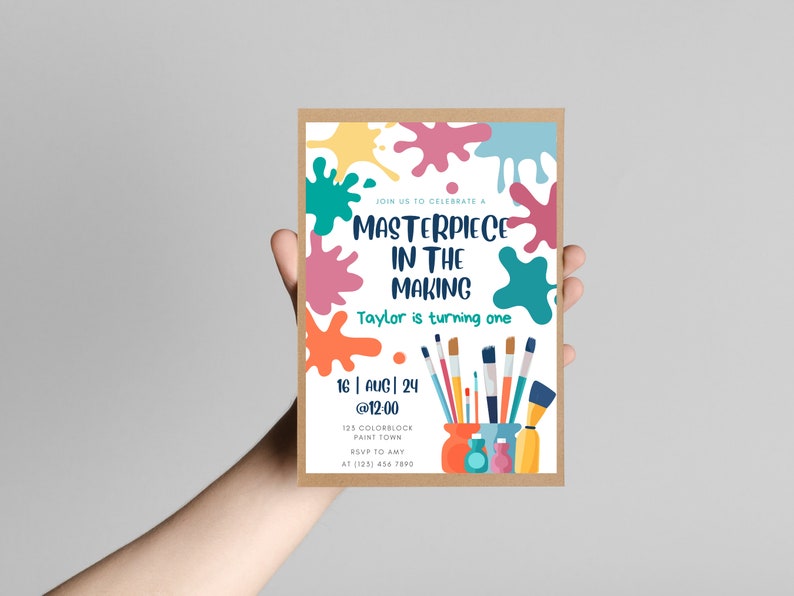 Little Artist Birthday Invitation, Masterpiece Birthday Party, Arty ...