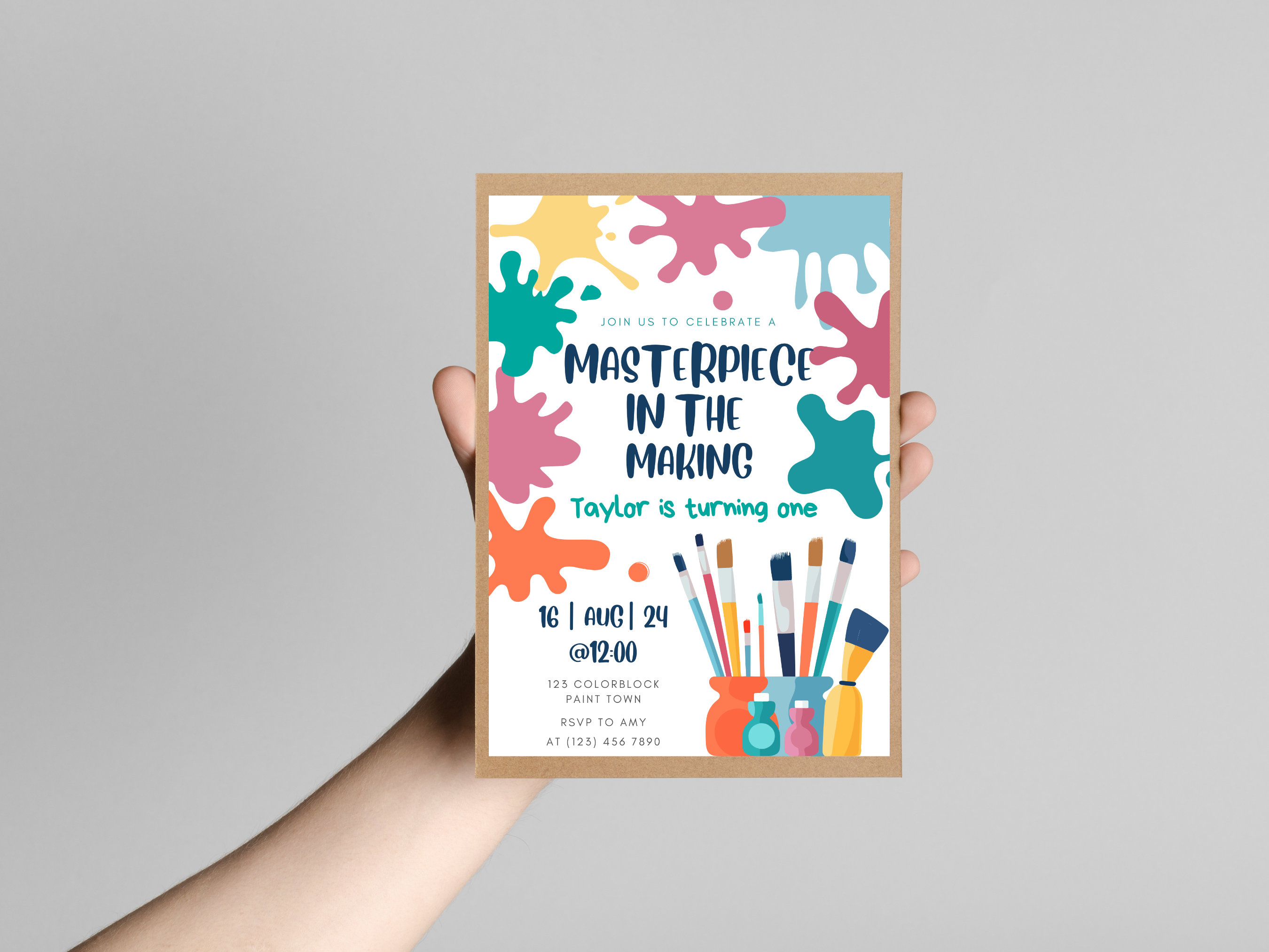 Little Artist Birthday Invitation, Masterpiece Birthday Party, Arty ...