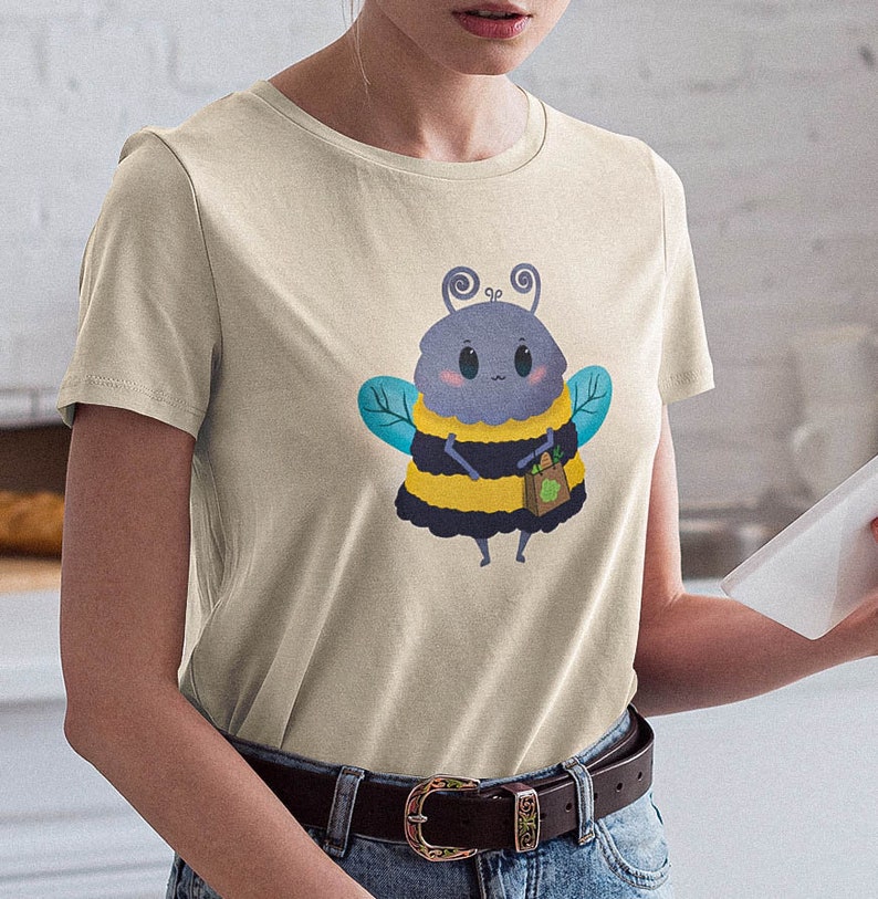 Bee Gifts Bee Funny Illustration Cute Bee Art Bee With Paper Bag ...