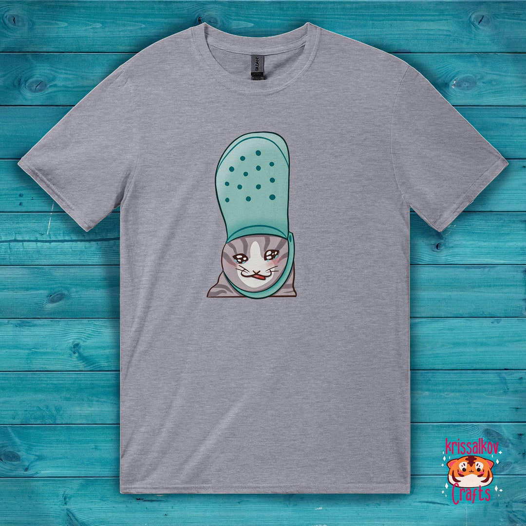 Cat Meme Shirt Sad Cat With Crocs Meme Shirt Crying Cat Unisex Tee El ...