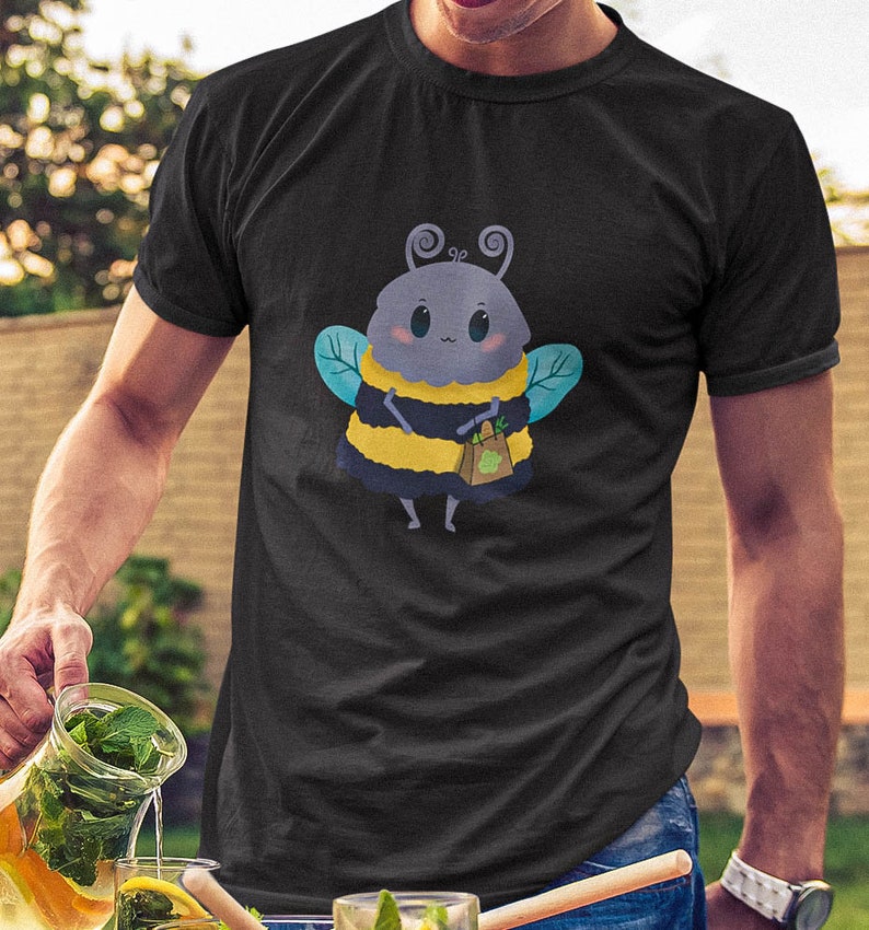 Bee Gifts Bee Funny Illustration Cute Bee Art Bee With Paper Bag ...