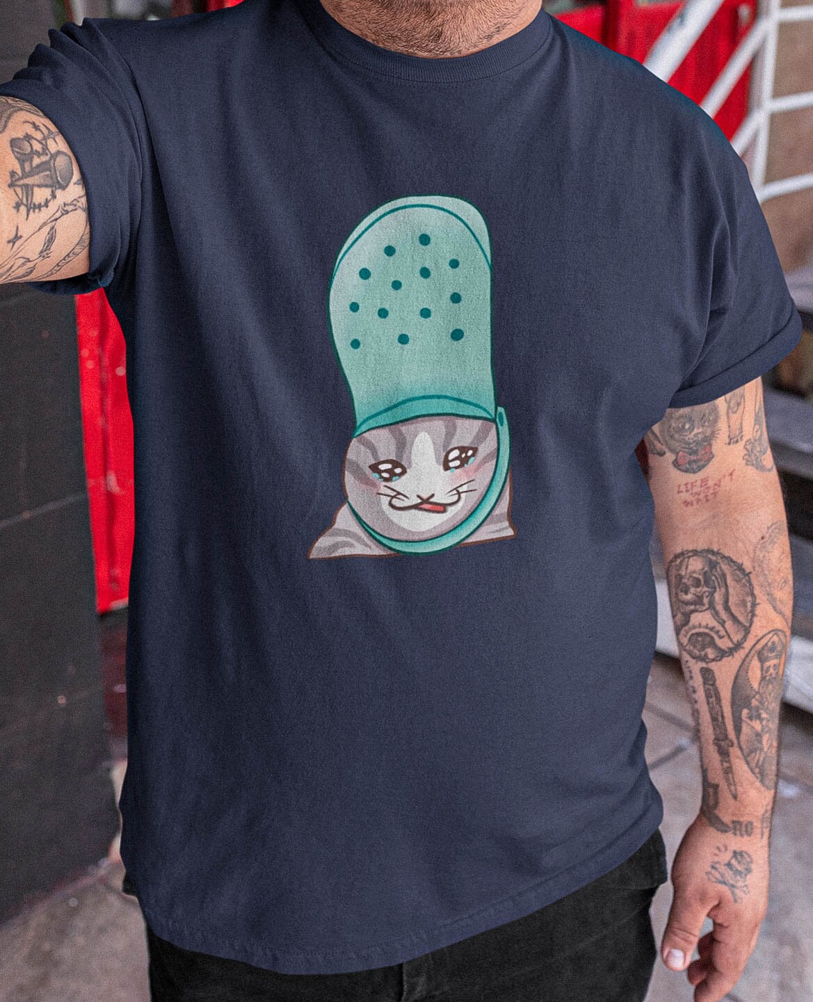 Cat Meme Shirt Sad Cat With Crocs Meme Shirt Crying Cat Unisex Tee El ...