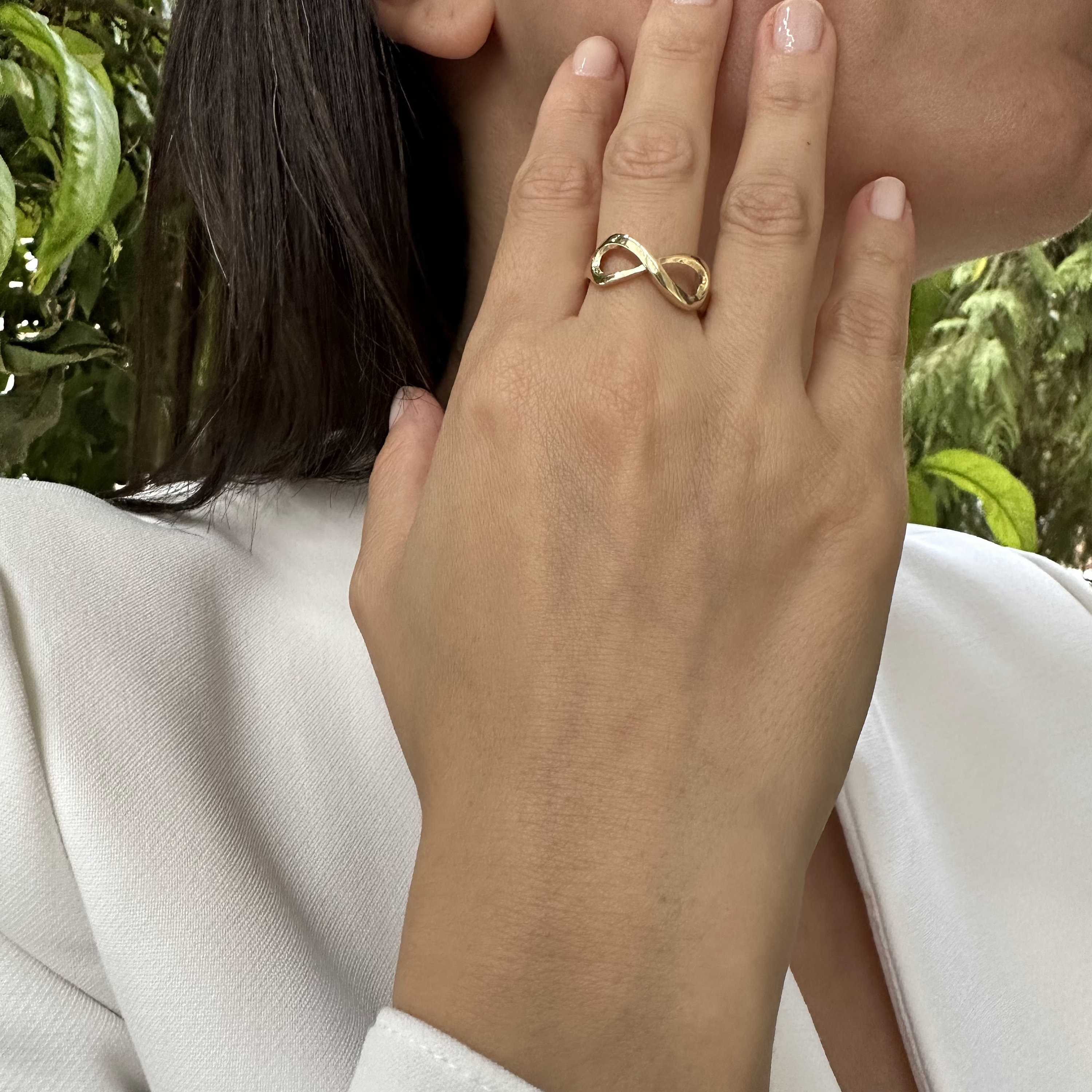 14K Gold Infinity Ring, Solid Gold Infinity Ring, Anniversary Gift ...