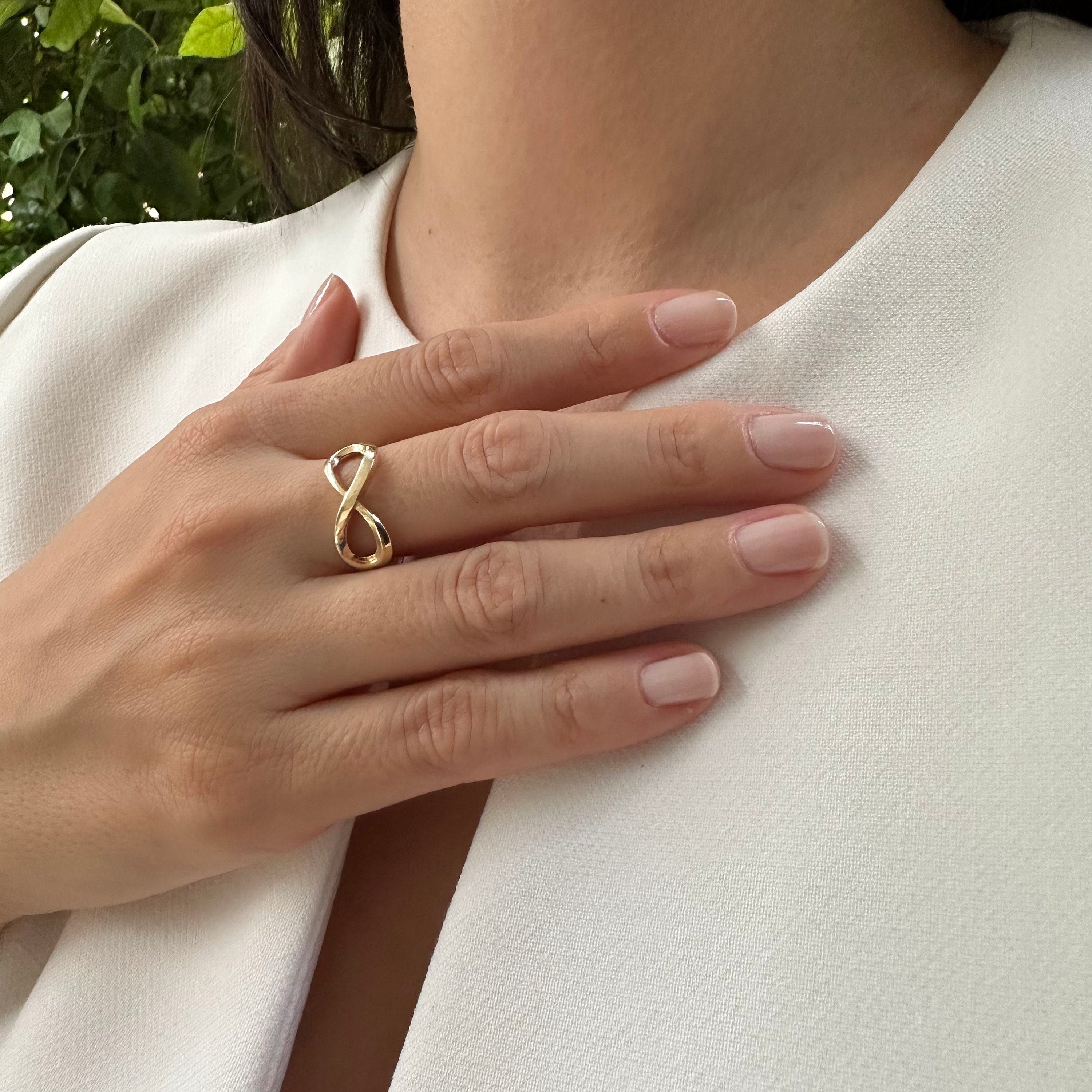 14K Gold Infinity Ring, Solid Gold Infinity Ring, Anniversary Gift ...