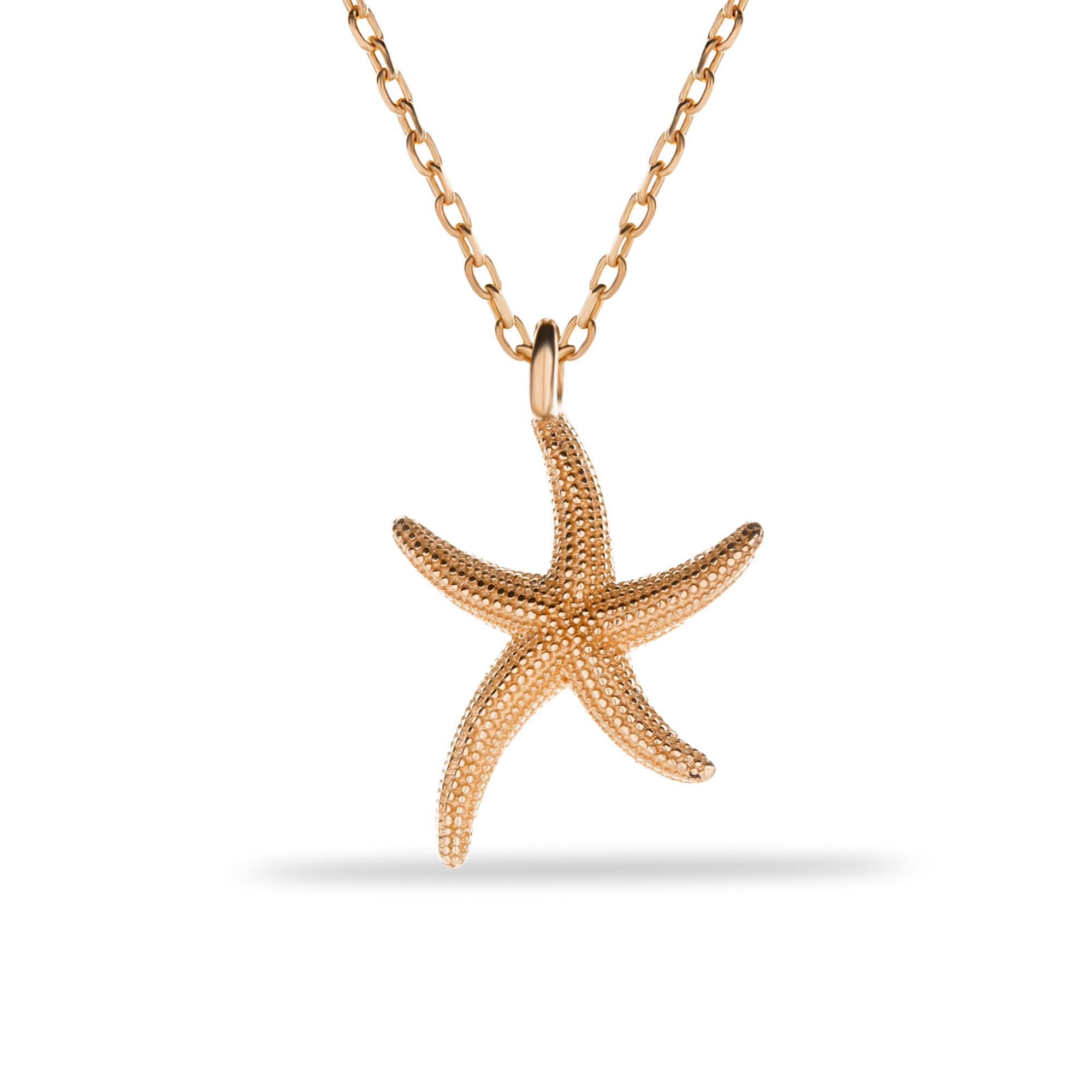14K Gold Starfish Necklace, Starfish Pendant, 14K Gold Charm, Beach ...