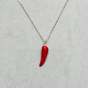 14K Gold Red Pepper Necklace, 3D Chilli Red Pepper Pendant Necklace ...