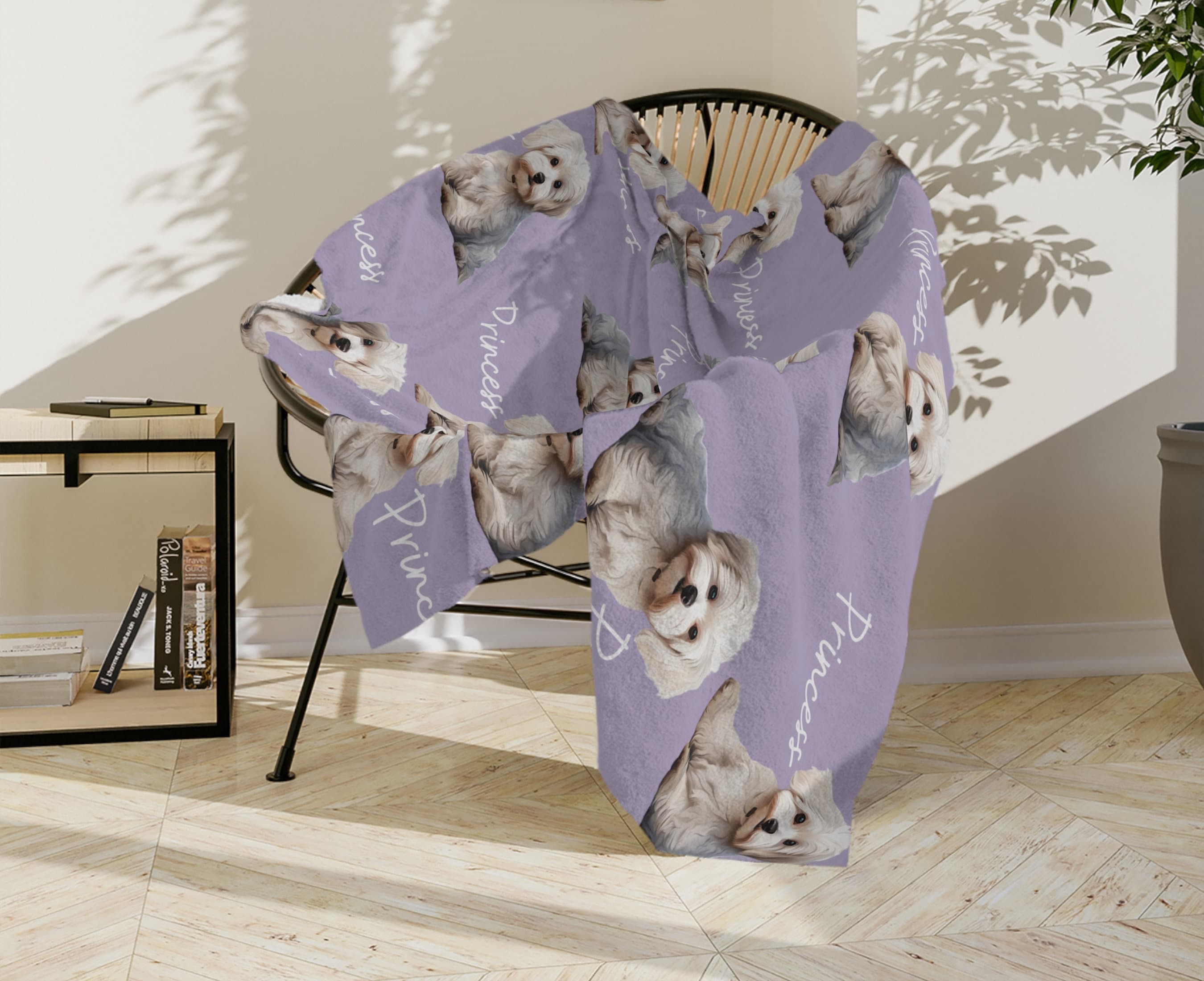 Maltipoo Blanket With Dog Name, Custom Gift for Dog Owner, Cavapoo Dog ...