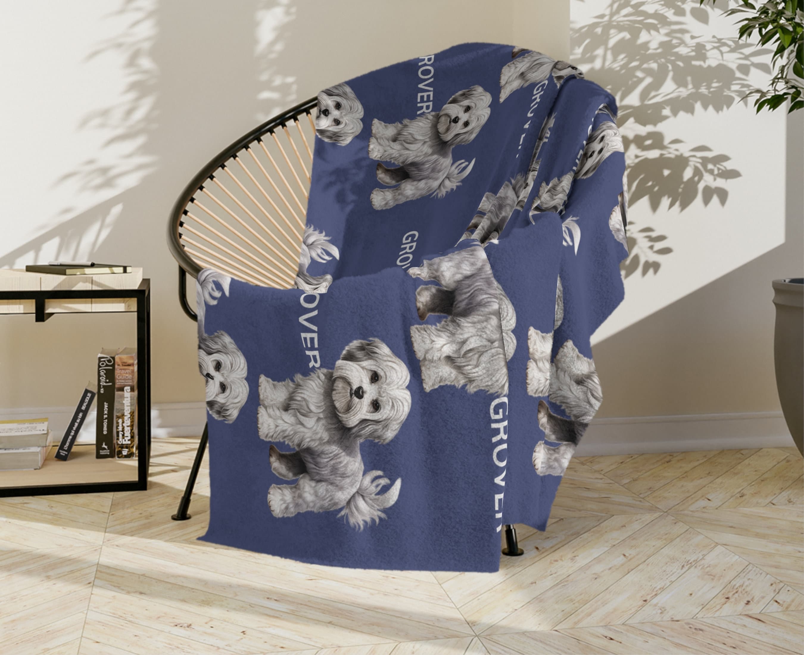 Maltipoo Dog Blanket With Name, Custom Cavapoo Dog Pet Blanket With ...