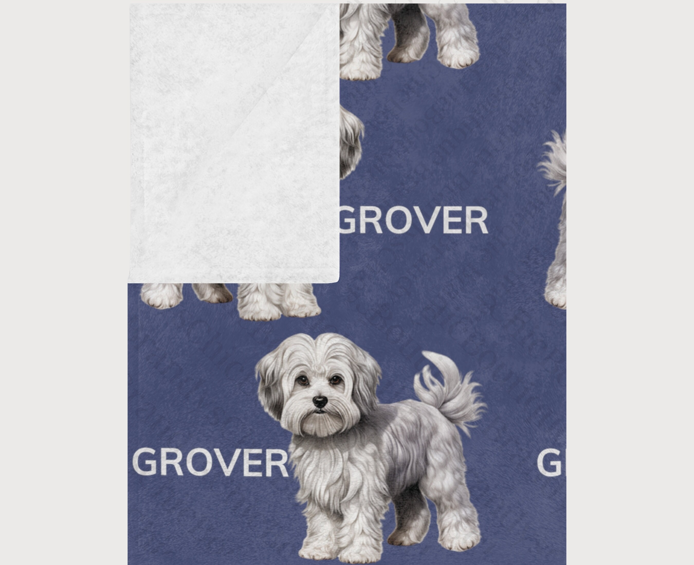 Maltipoo Dog Blanket With Name, Custom Cavapoo Dog Pet Blanket With ...