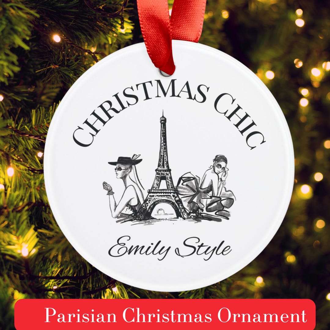 Christmas in Paris Tree Ornament With Ribbon, Gift for Emily Fan ...