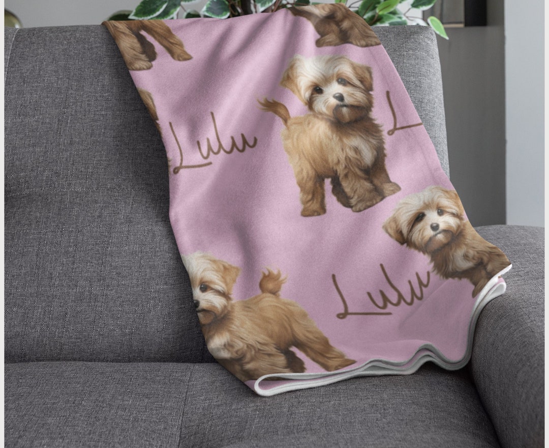 Cavapoo Custom Dog Blanket, Doodle Dog Pet Blanket With Name. Custom ...