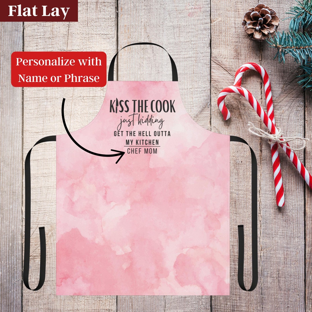 Apron, Funny Kiss the Cook Personalized Pink Cooking Apron ...