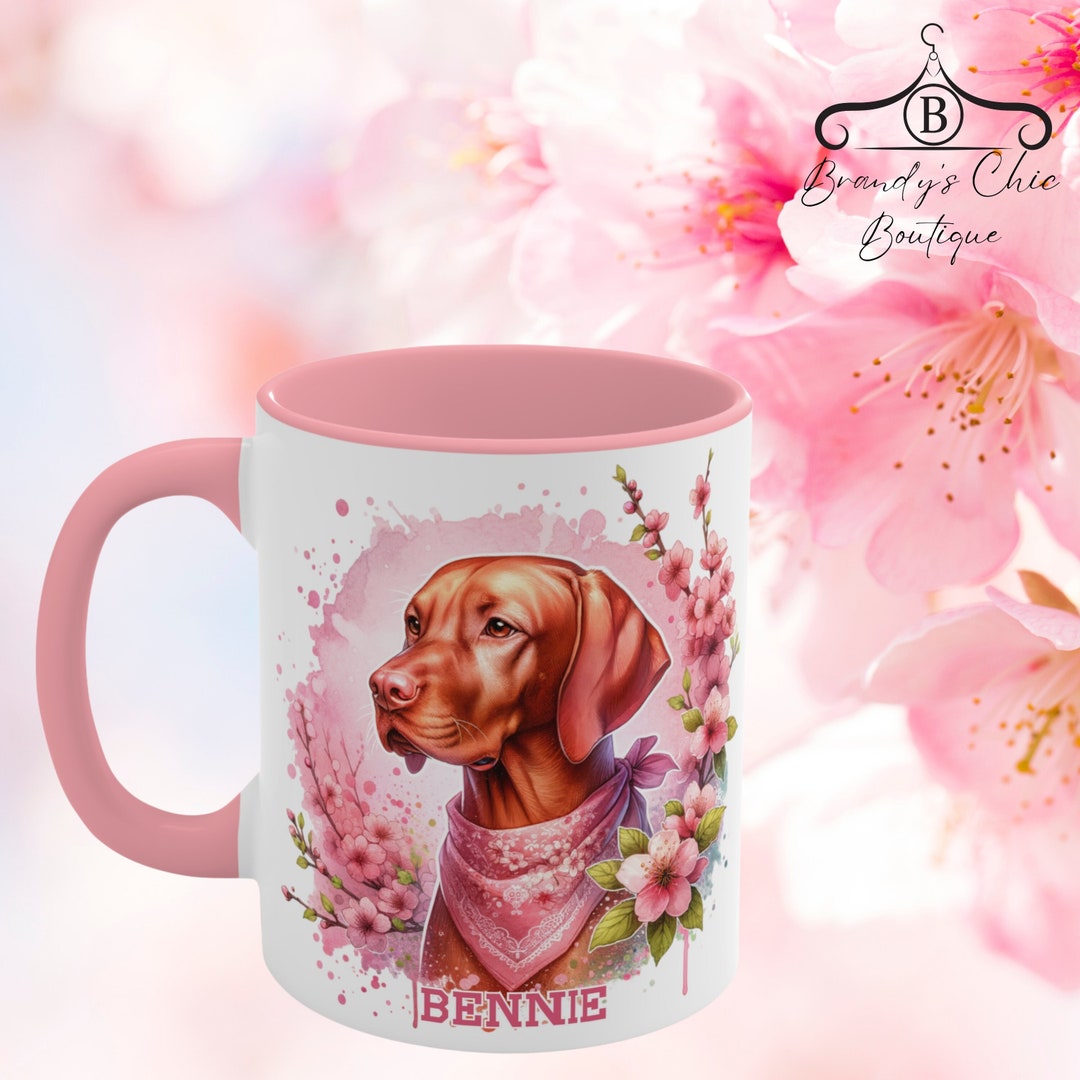 Personalized Vizsla Mug, Vizsla Spring Mug, Custom Vizsla Gifts for ...