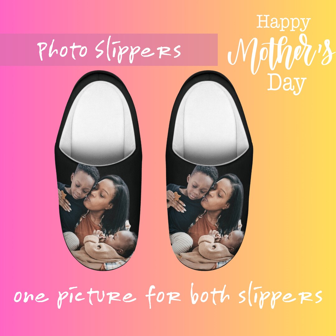 House Slippers With Photo, Custom Slippers for Mom, Mother's Day ...