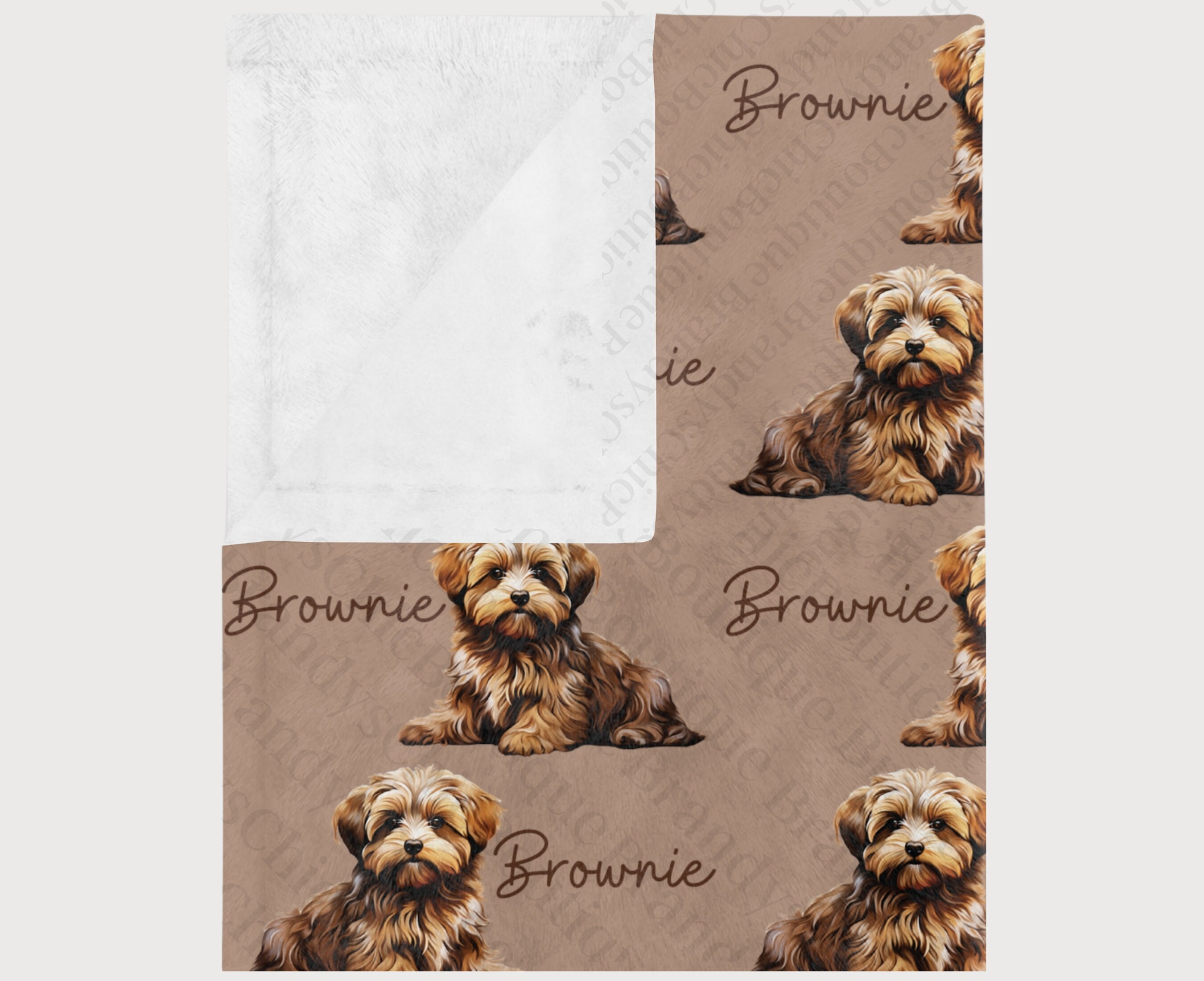 Cavapoo Custom Dog Blanket, Doodle Dog Pet Blanket With Name. Custom ...