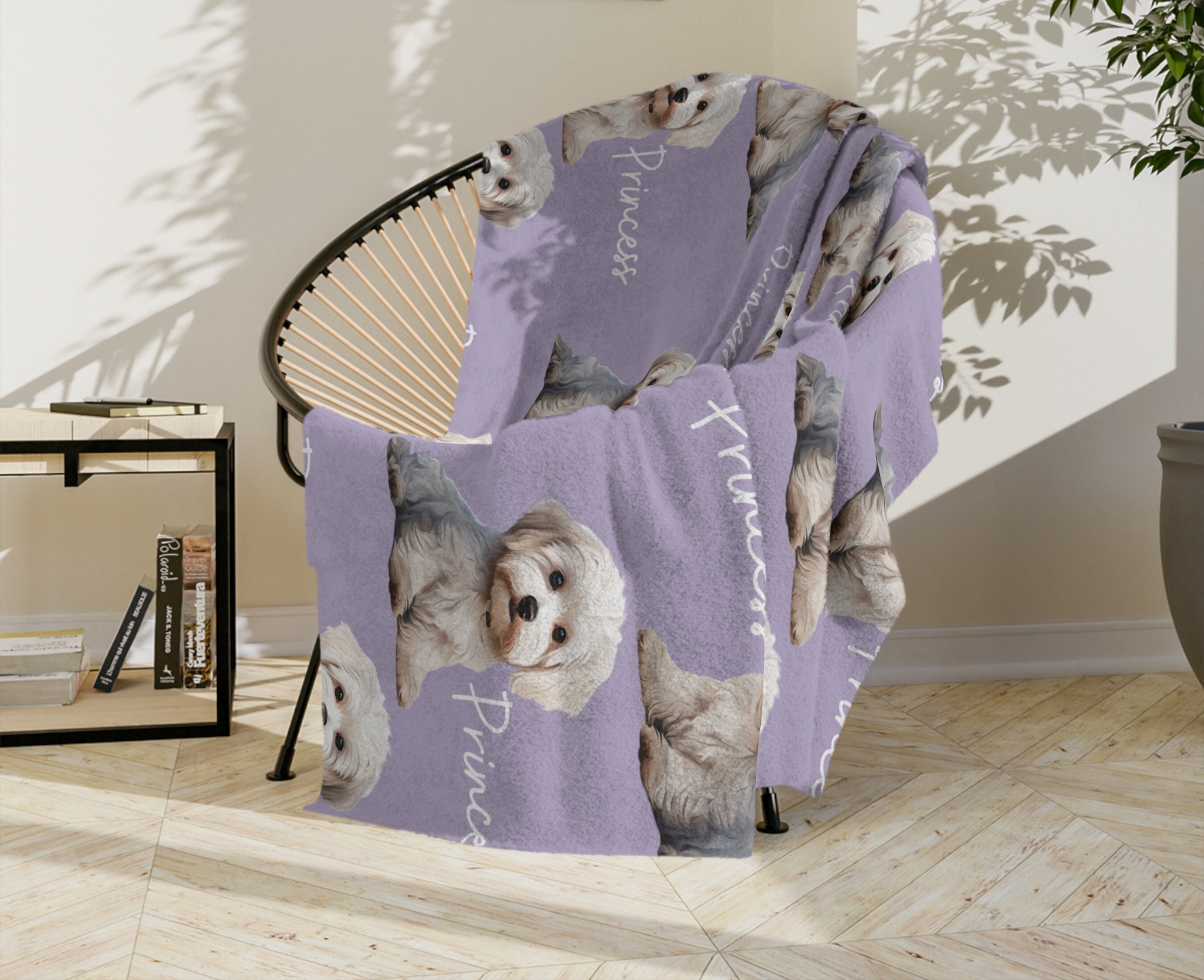 Maltipoo Blanket With Dog Name, Custom Gift for Dog Owner, Cavapoo Dog ...