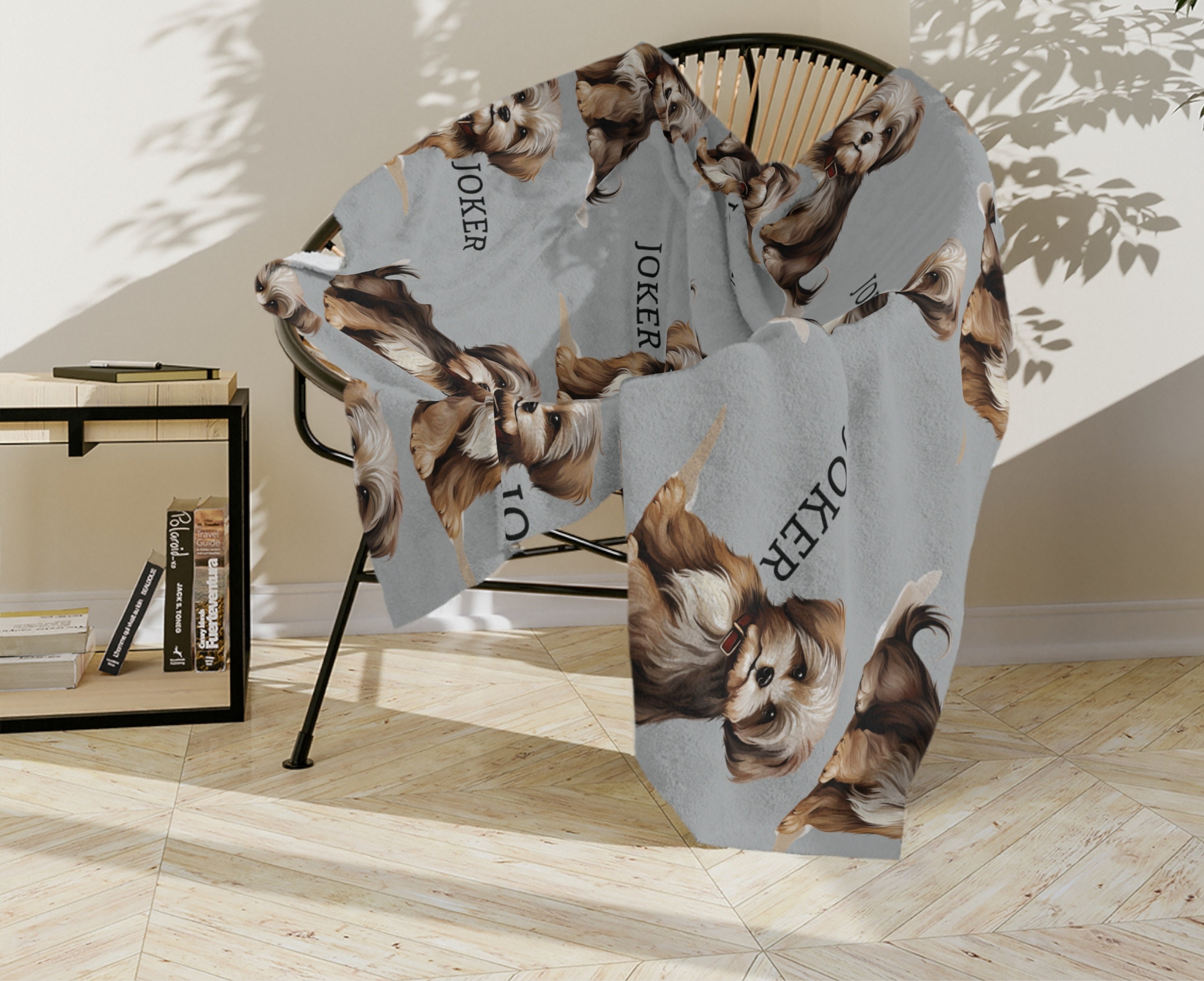 Cavapoo Custom Dog Blanket, Doodle Dog Pet Blanket With Name. Custom ...