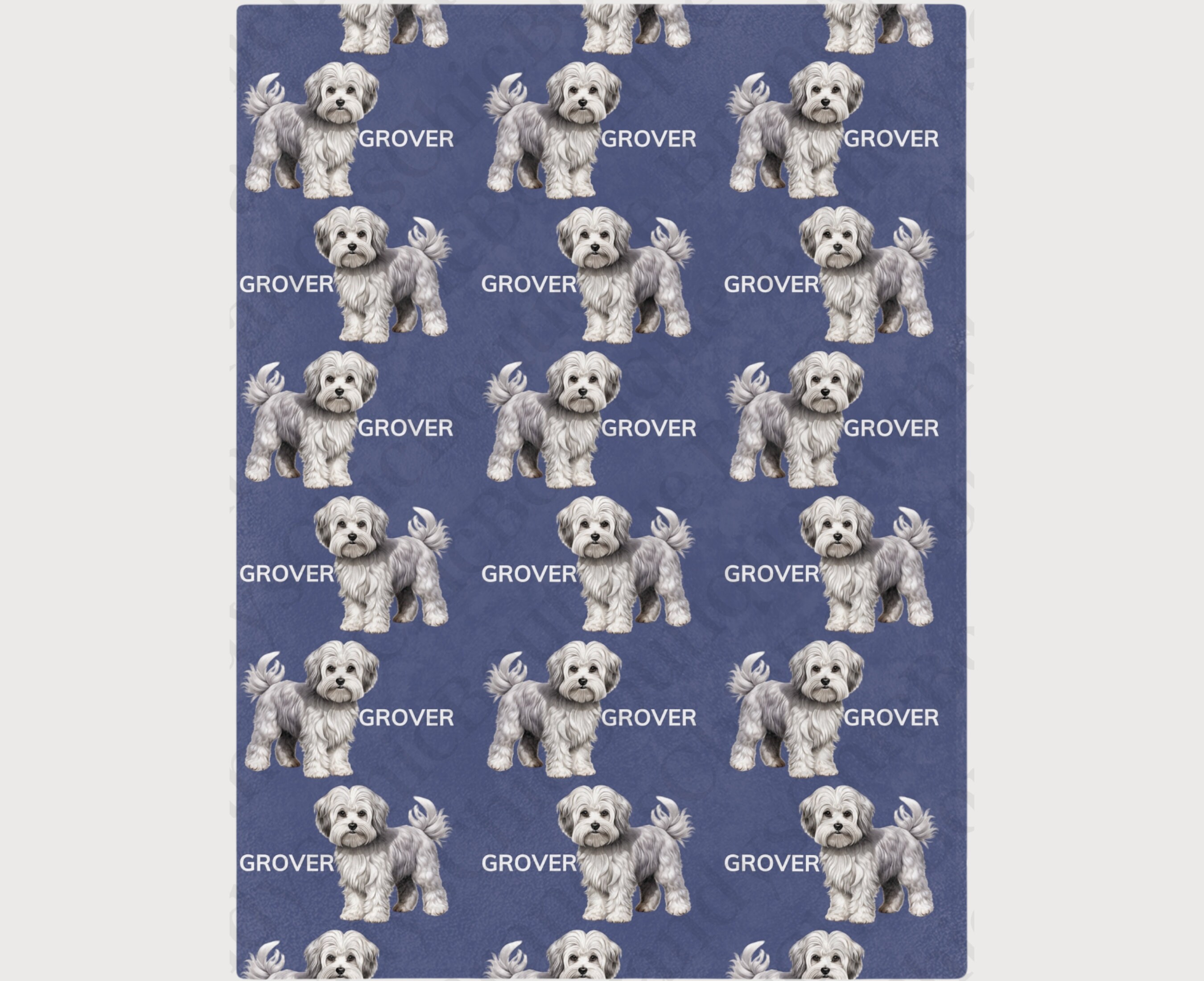 Maltipoo Dog Blanket With Name, Custom Cavapoo Dog Pet Blanket With ...