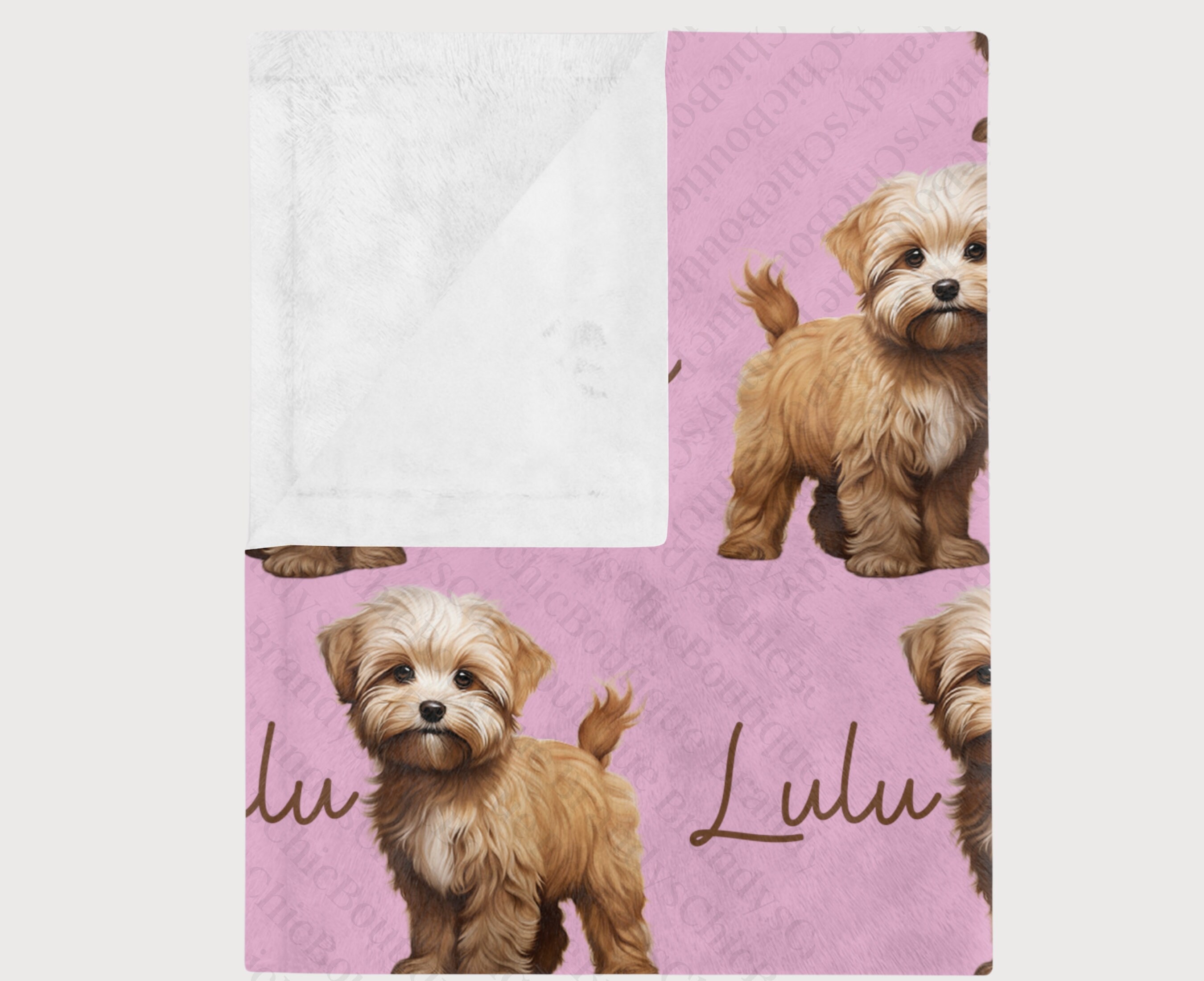 Cavapoo Custom Dog Blanket, Doodle Dog Pet Blanket With Name. Custom ...