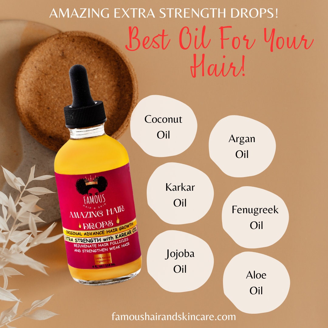 4 Oz Extra Strength Hair Drops: Karkar Oil, Chebe & Fenugreek - Etsy