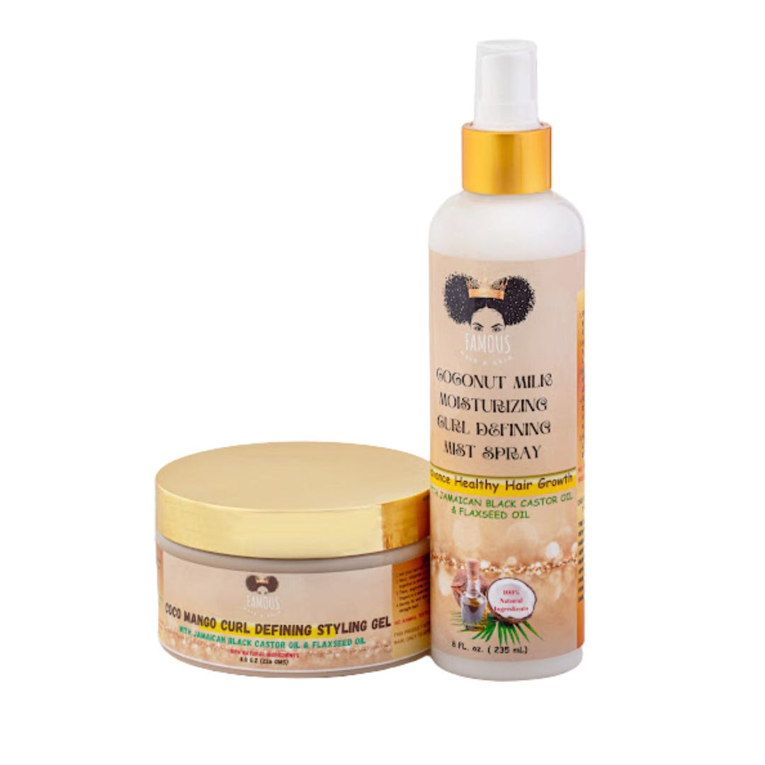 Coco Mango Curl Defining Gel & Coconut Milk Spray: Jamaican Black ...