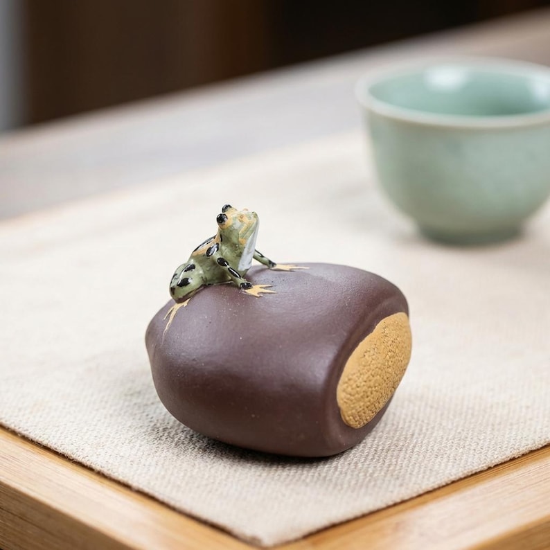 Spouting Frog Tea Pet Set Zisha Purple Clay Tadpole Lotus Pumpkin Gourd ...