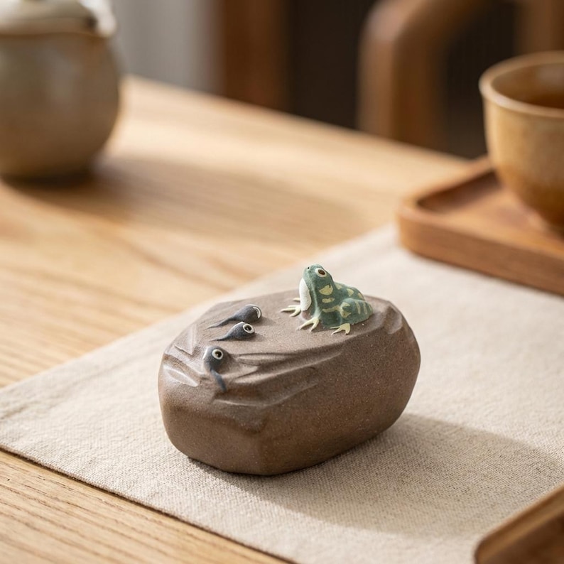 Spouting Frog Tea Pet Set Zisha Purple Clay Tadpole Lotus Pumpkin Gourd ...