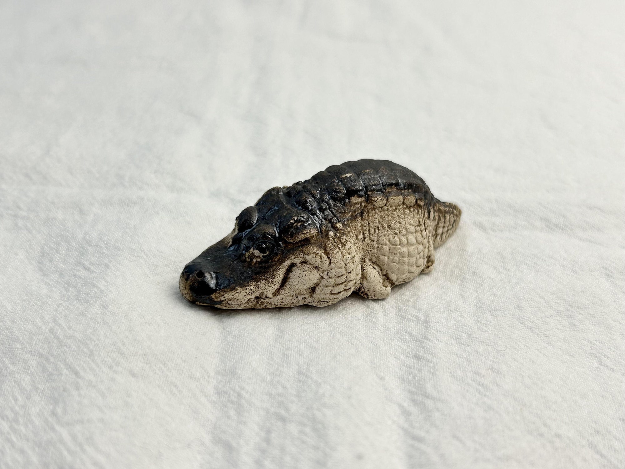 The Chubby Reclining Crocodile Sculpture, Clay Alligator Statue ...
