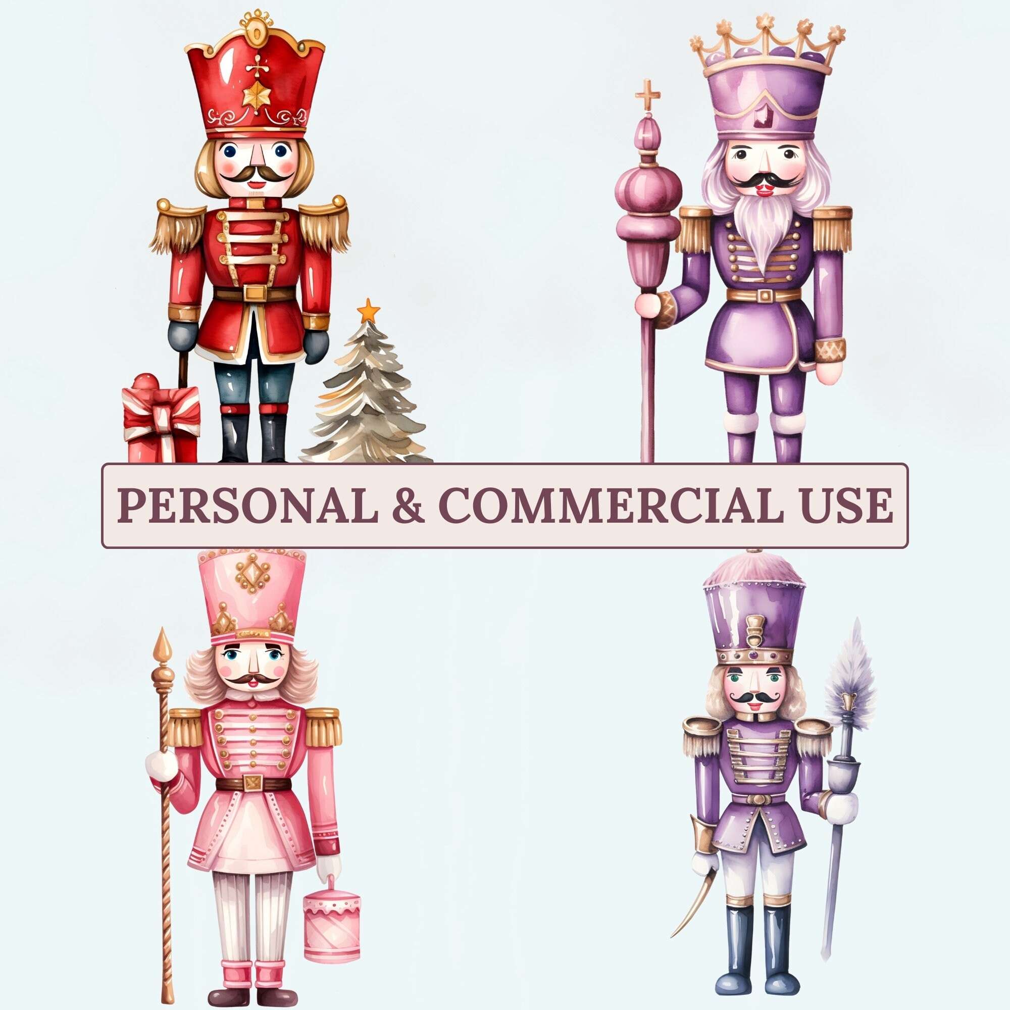 Christmas Nutcracker Clipart, Watercolor Clipart, Christmas Watercolor ...