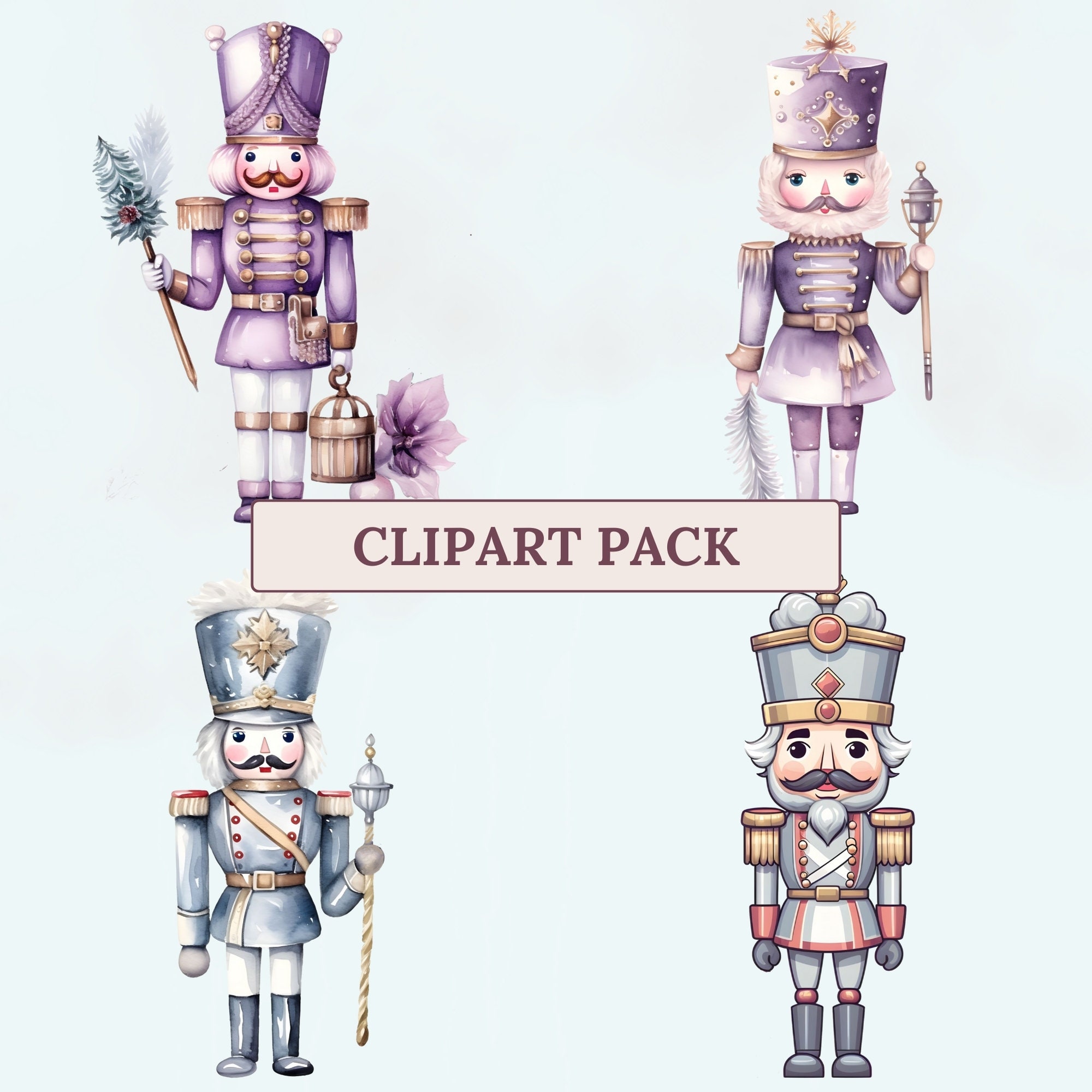 Christmas Nutcracker Clipart, Watercolor Clipart, Christmas Watercolor ...