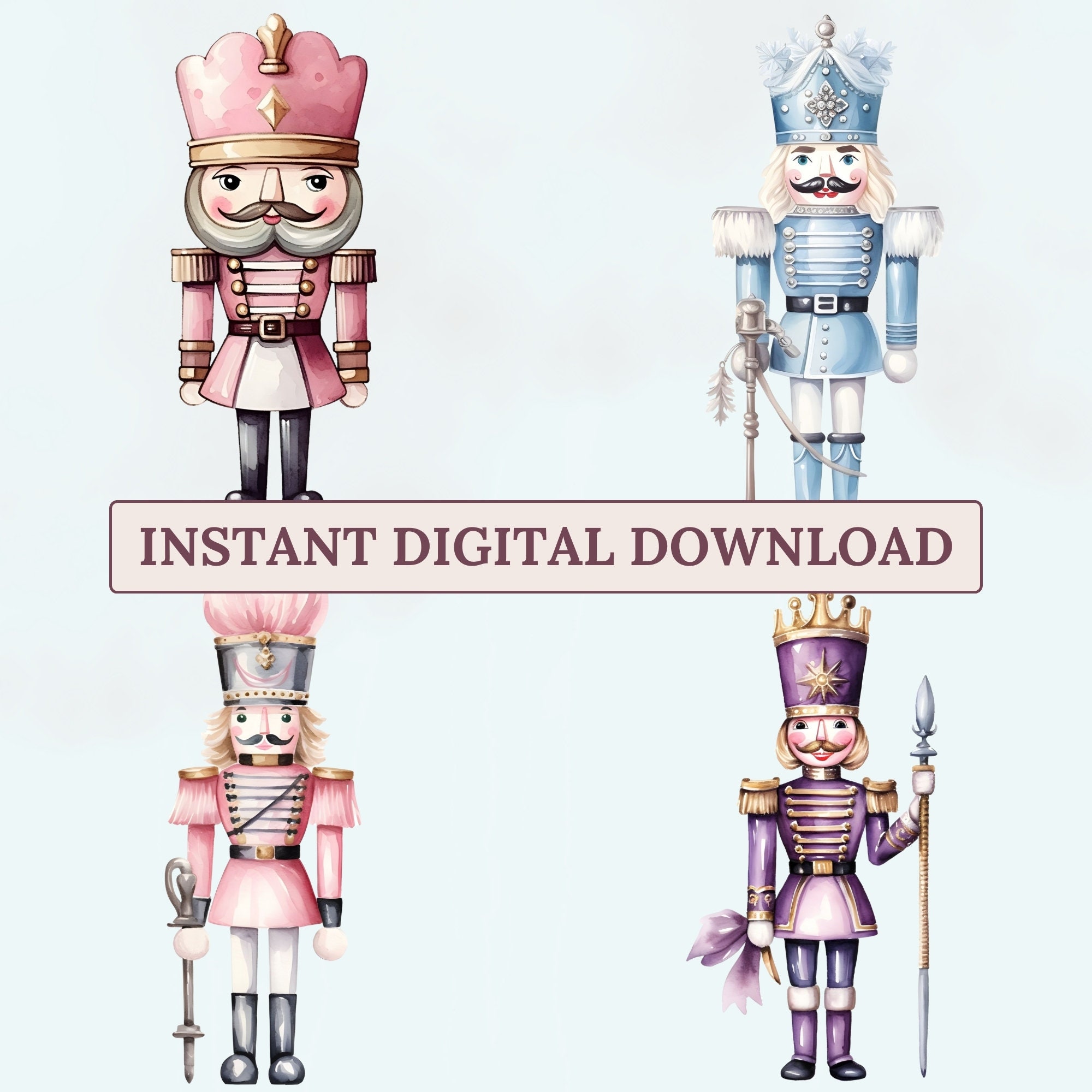 Christmas Nutcracker Clipart, Watercolor Clipart, Christmas Watercolor ...