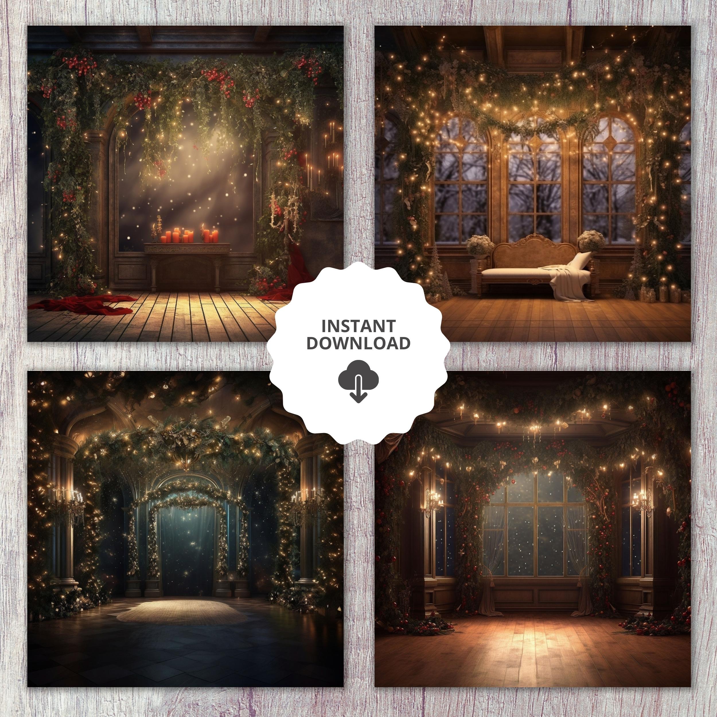 Christmas Magic Background, Christmas Backdrop, Wonderland Overlay ...