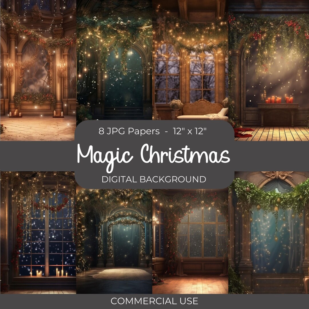Christmas Magic Background, Christmas Backdrop, Wonderland Overlay ...