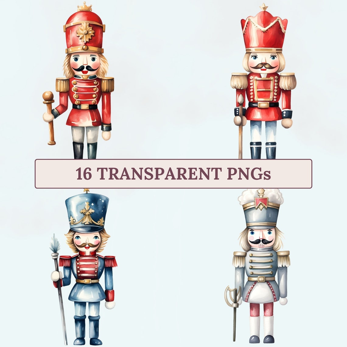 Christmas Nutcracker Clipart, Watercolor Clipart, Christmas Watercolor ...