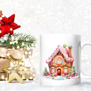 Gingerbread Houses Clipart, Watercolor Clipart, Christmas Watercolor ...