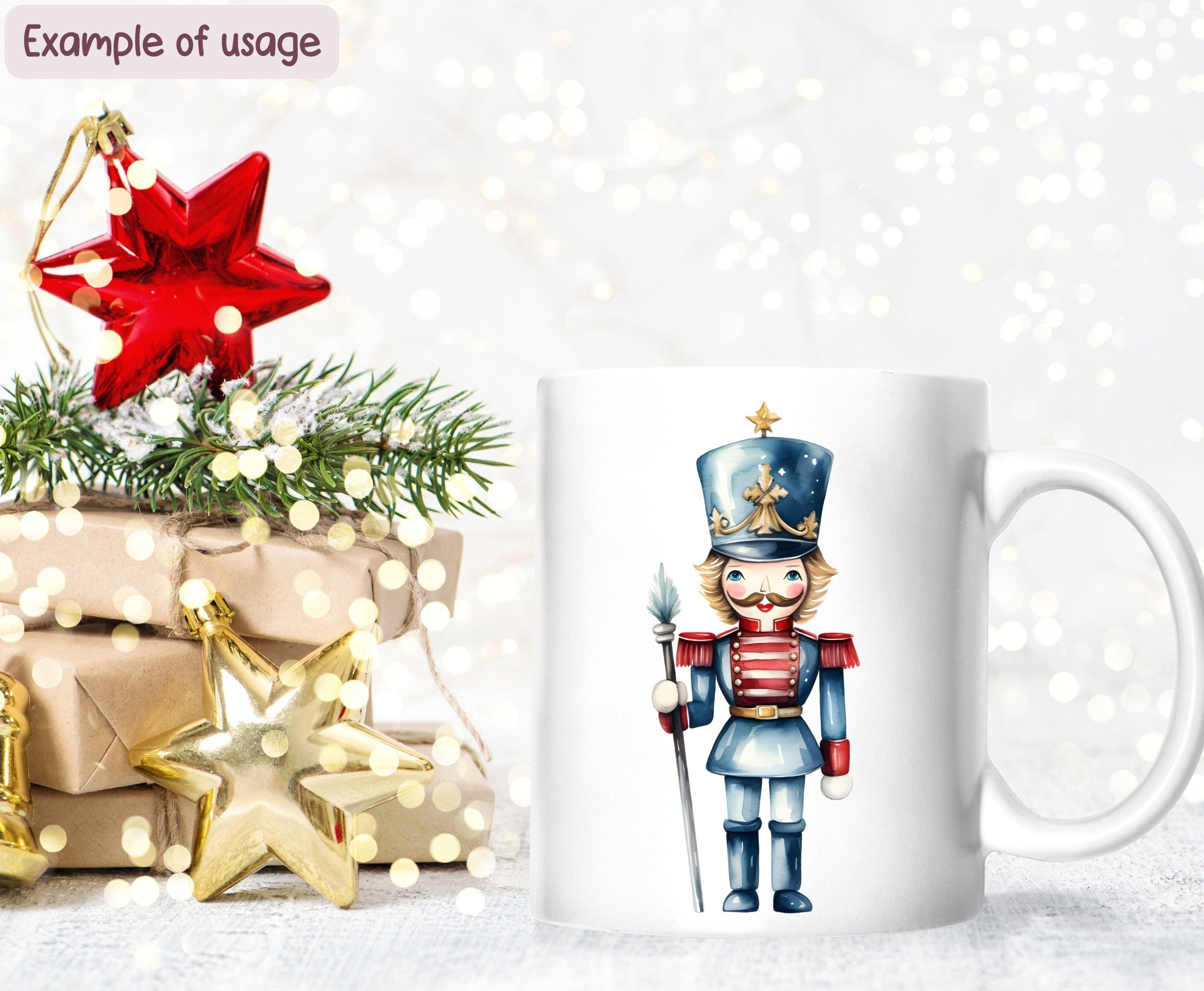 Christmas Nutcracker Clipart, Watercolor Clipart, Christmas Watercolor ...