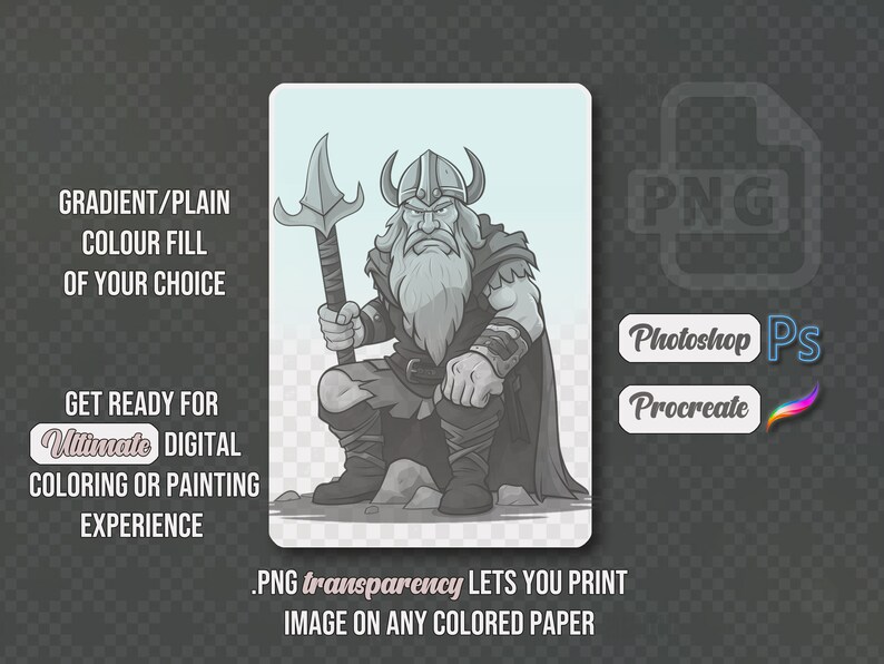 Mad Vikings - Clip Art Transparent | 5 Digital File Types | Color ...
