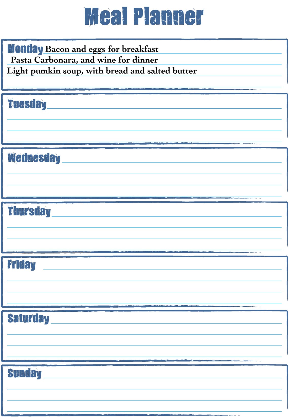 Printable Meal Planner & Grocery List Set - Fillable PDF | A4, A5, US ...