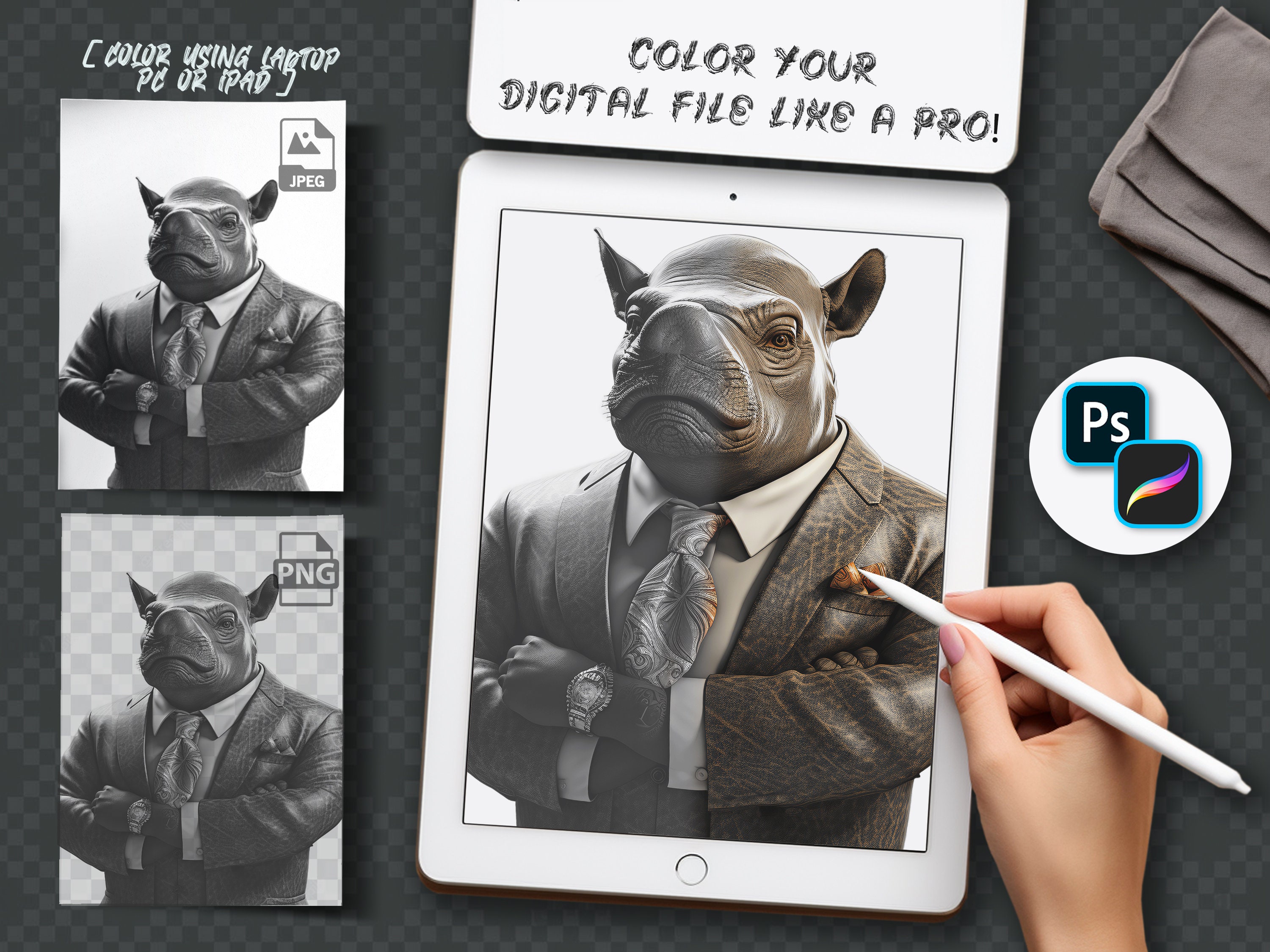 43 Mafia Rhino Mafia Clip Art 5 Digital File Types Color - Etsy