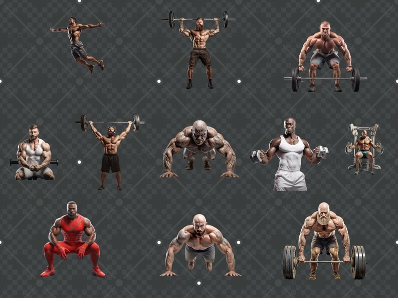 52 Bodybuilders-fitness and Bodybuilding | 5 Digital File Types | Color ...
